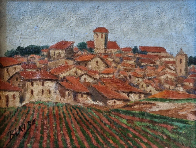 TABLEAU PEINTURE VILLAGE Sud De La France Champs EUR 150,00 - PicClick FR