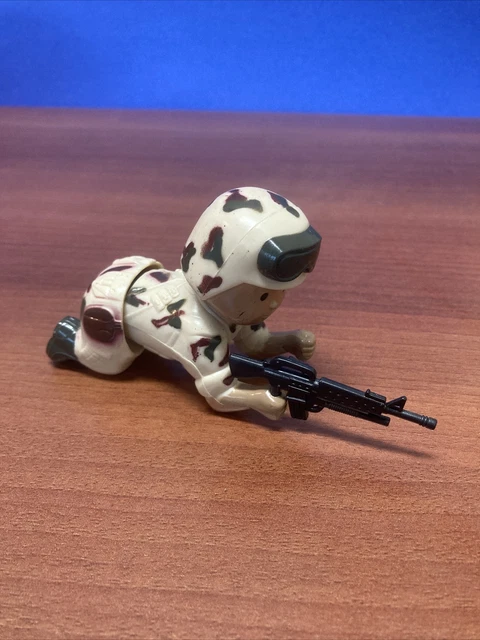 VINTAGE WIND-UP TOY Soldier Retro Plastic Toy Works Crawls Head Moves ...
