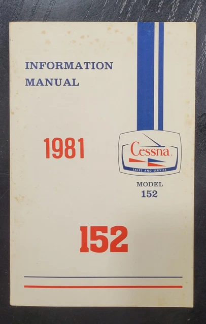 1981 CESSNA INFORMATION Manual Handbook Model 152 $27.13 - PicClick CA