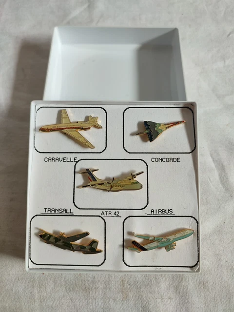 COFFRET AVION 5 Pin's - Concorde AIR France Atr 42 Airbus Caravelle Transall EUR 25,00 - PicClick FR