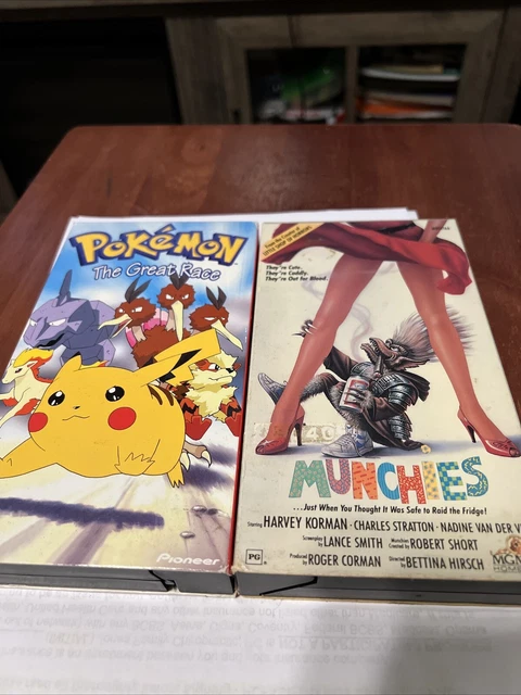 VINTAGE VHS LOT-1997 Pokémon The Great Race & 1987 Classic Munchies ...