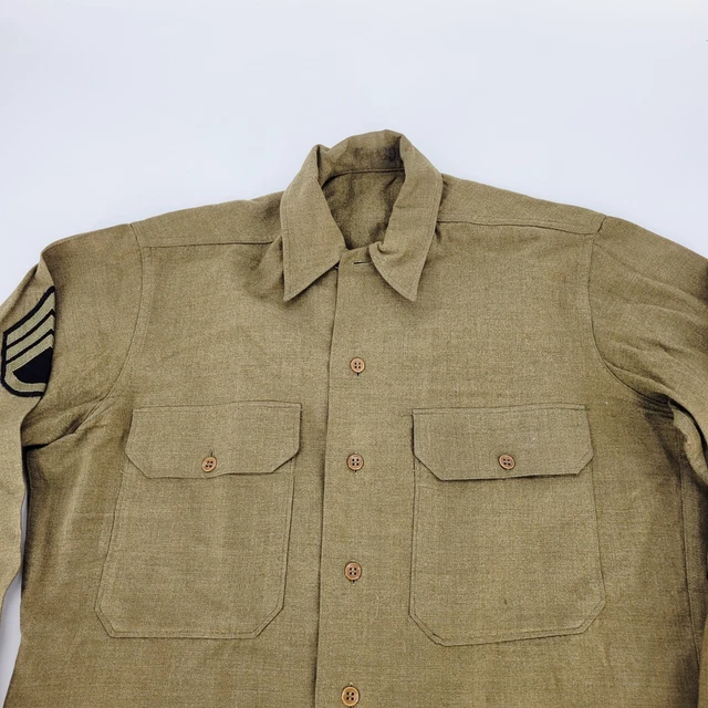 WW2 M1937 US Army Enlisted Wool Uniform Shirt SSG Rank £44.95 - PicClick UK