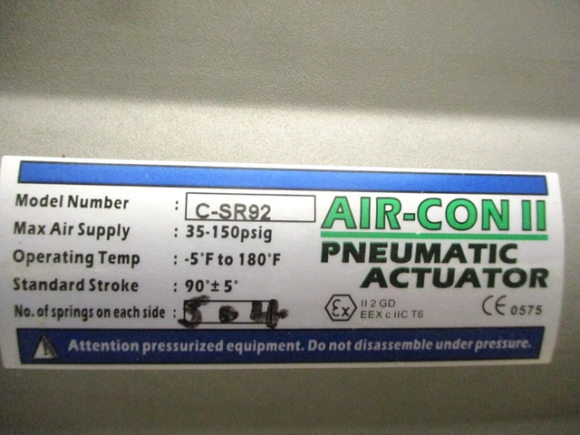 FCX PERFORMANCE V150SS-V30/CSR92.9 C-SR92 Air Actuated Valve 1.5 IN ...