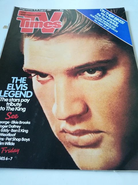 TVTIMES TV TIMES HTV 12-18 Sep 87 Elvis Brookside Lineker Oliver Tobias ...