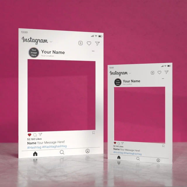 PERSONALISED SELFIE FRAME Custom Instagram Social Media Photo Board ...