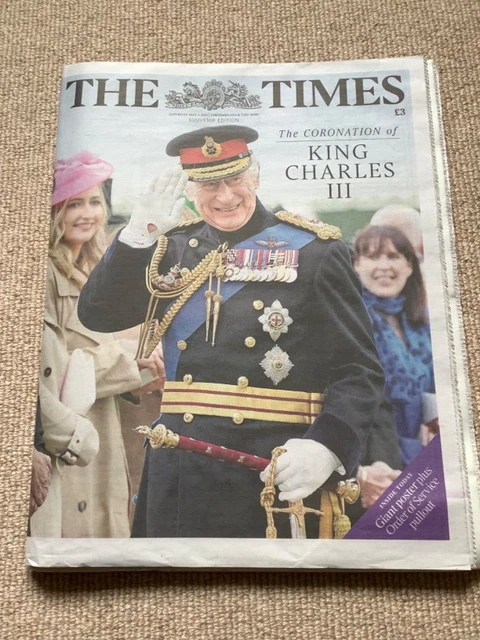 THE TIMES NEWSPAPER Coronation Of King Charles III 6th May and order of ...