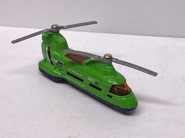 MATCHBOX TRANSPORT HELICOPTER Cargo 24/7 Livery Green 2001 Unboxed £2. ...