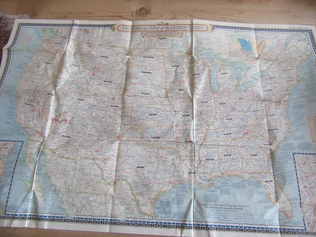 VINTAGE HISTORICAL MAP Of the United States National Geographic ...