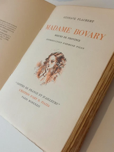GUSTAVE FLAUBERT MADAME BOVARY numéroté d'Art H. Piazza 1932 EUR 15,00 - PicClick FR