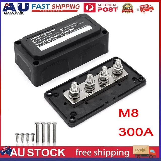 BUS BAR POWER Distribution Box Terminal Block M8 300A Busbar 12V 48V Negative AU $3.00 - PicClick AU