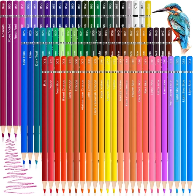 72-COUNT COLORED PENCILS Soft Core for Coloring, Blending & Shading Art ...