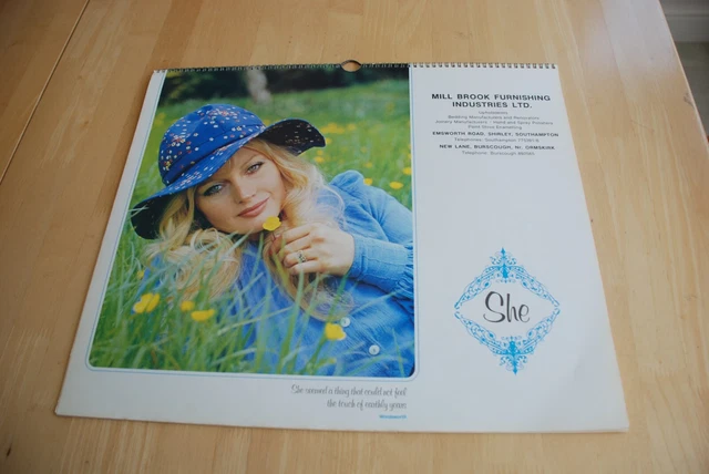 RARE MODERN COLOUR She glamour 1978 wall Calendar with Gillian Duxbury ...