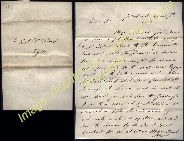 1805 LETTER PRIEST RICHARD PROSSER (Archdeacon Durham) to Revd Dr Thorp ...