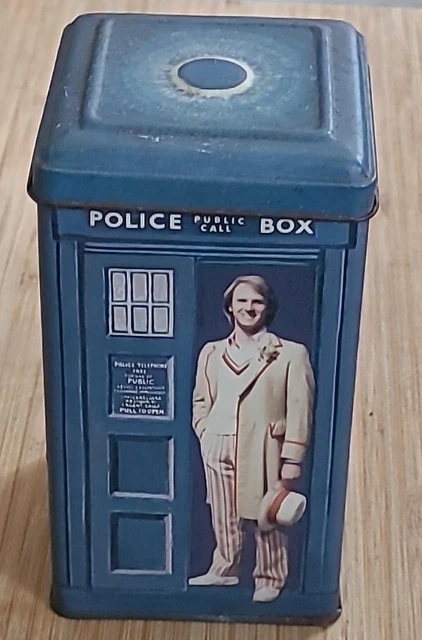 DOCTOR WHO TARDIS Coin Money Box Tin Bank - 5th Doctor Peter Davison ...