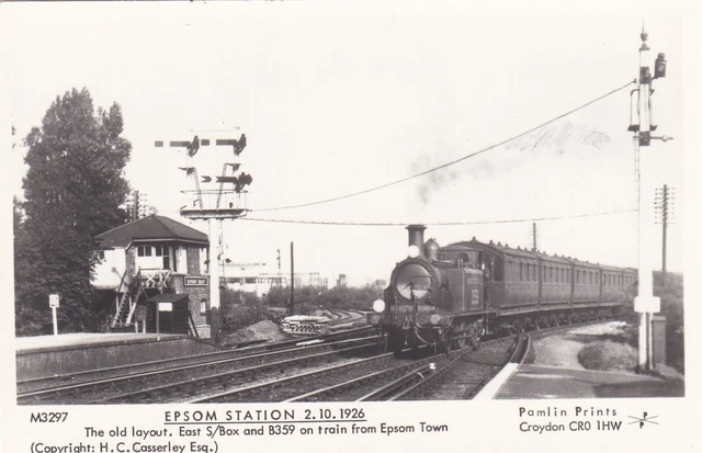 SIGNAL BOX EPSOM Station 1926 Pamlin repro photo postcard M3297 £3.00 ...