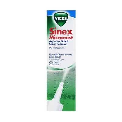 VICKS SINEX MICROMIST Nasal Spray Solution Unblock Blocked Nose ...