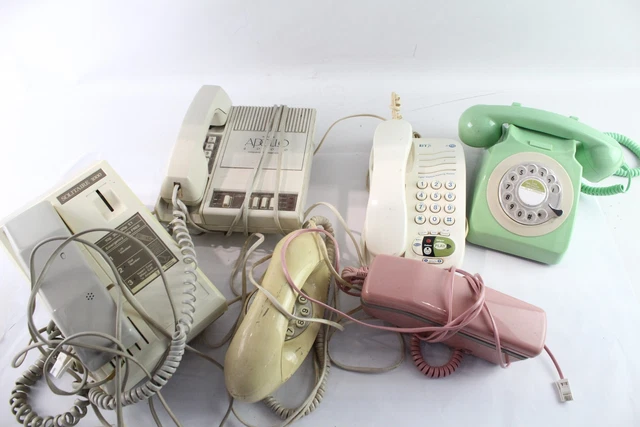 ROTARY WIRED PHONE Collection Assorted Pastel Colours Mint Pink Green ...