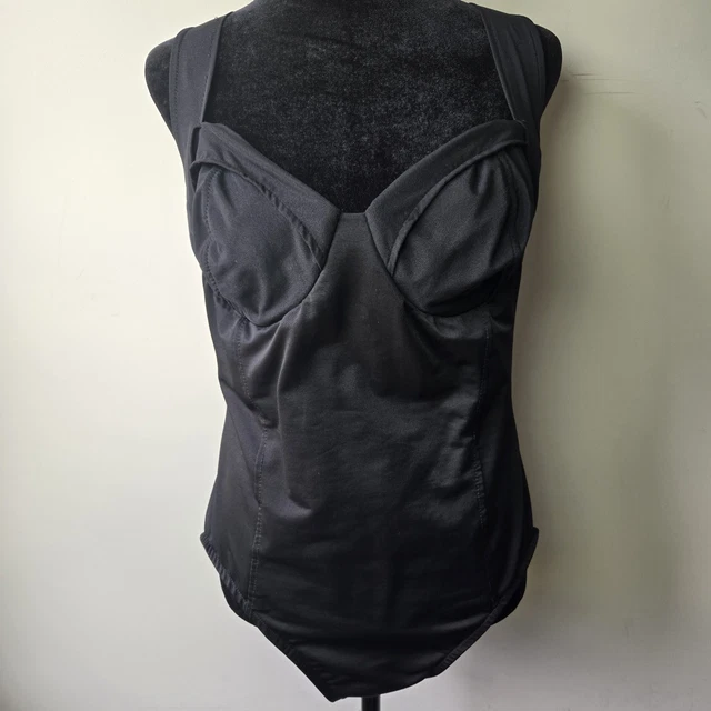 MIRACLESUIT RETRO 90S Vintage 1 Piece Black Body Shaper Suit Women's 16 ...