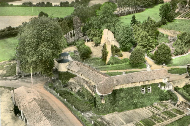 CARTE CORON VUE aérienne Le château de la Roche des Aubiers EUR 8,00 ...