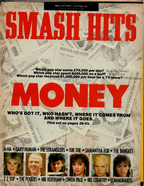 SMASH HITS VOL 8 no 19 UK MUSIC MAGAZINE 24 SEP 1986 A-HA THE BANGLES ...