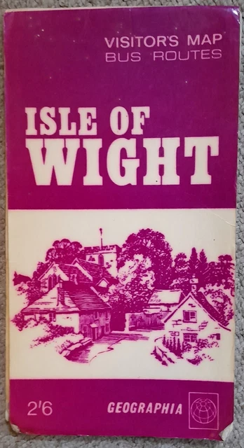 VINTAGE GEOGRAPHIA ISLE of Wight Visitor's Map Bus Routes, good ...