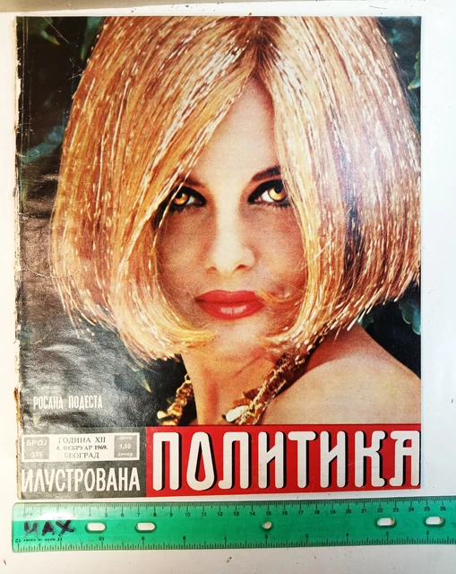 1969 ROSSANA PODESTÀ YUGOSLAVIA MAGAZINE Nixon, Audrey Hepburn, Ferenc ...