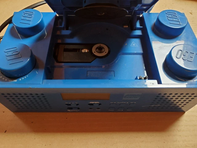 LEGO BLUE BRICK Boombox CD player AM/FM Radio Works CD Broken Hinge ...