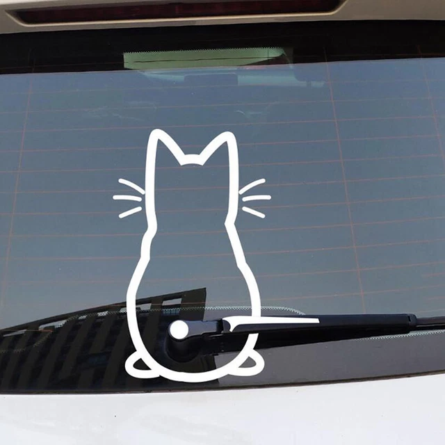 FUNNY MOVING TAIL Cat Car Sticker Window Wiper Decals Rear Windshield ...
