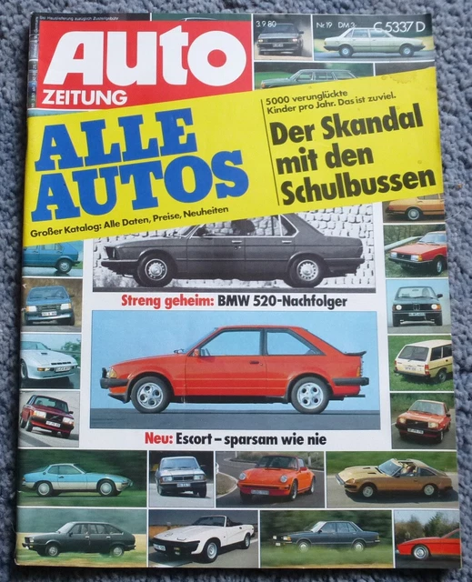 AUTO ZEITUNG 19/1980 Audi Coupe GT 5S, Betti Poster Ford Escort XR3 EUR ...