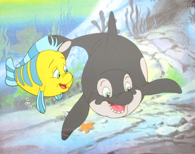 LIITLE MERMAID TV fish whale dolphin WALT DISNEY 1990s ORIGINAL ...