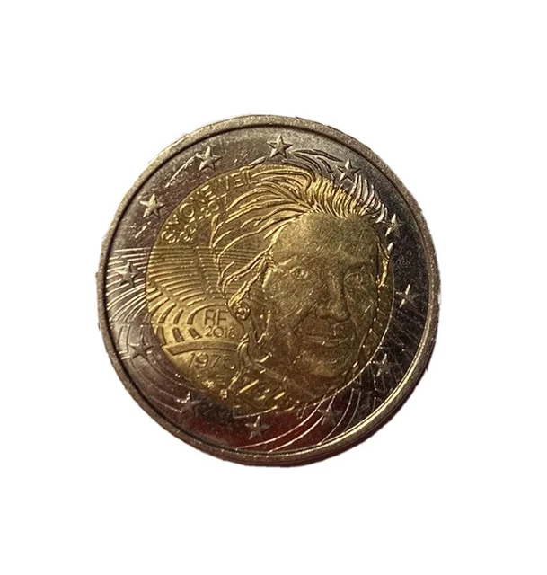 PIÈCE DE 2 euros rare Simone Veil 1975 (1927-2017) Très bon état EUR ...
