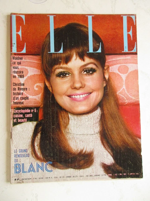 MAGAZINE VINTAGE ELLE Janvier 1969 ADAMO ZIZI JEANMAIRE DISTEL JOHNNY ...