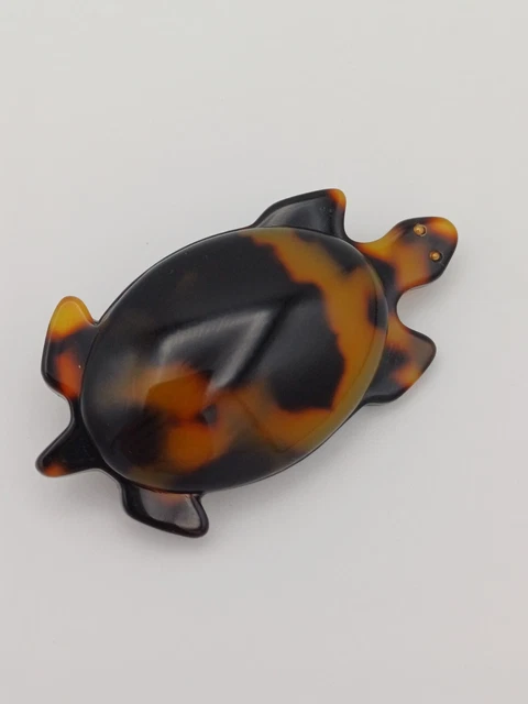 VINTAGE BEAUTIFUL FRENCH Designer Agatha Tortoise Shell Turtle Brooch £ ...