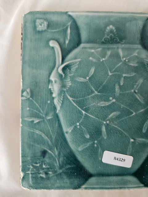 UNUSUAL ANTIQUE MINTON Majolica Aesthetic 6 Inch Tile £65.00 - PicClick UK