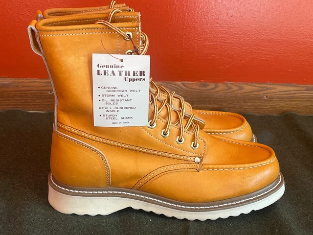 NEW GOODYEAR WELT Montgomery Ward Leather Work Boots Red Wing Style ...