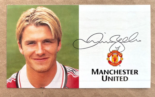 DAVID BECKHAM SIGNED Club Card Photo Autograph Manchester United Man ...