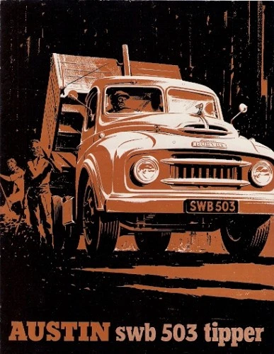 AUSTIN 503 SWB Tipper Truck Late 1950s UK Market Foldout Sales Brochure ...