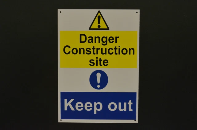 DANGER CONSTRUCTION SITE Keep Out A4 Sign Or Sticker Warning Building Works £1.99 - PicClick UK