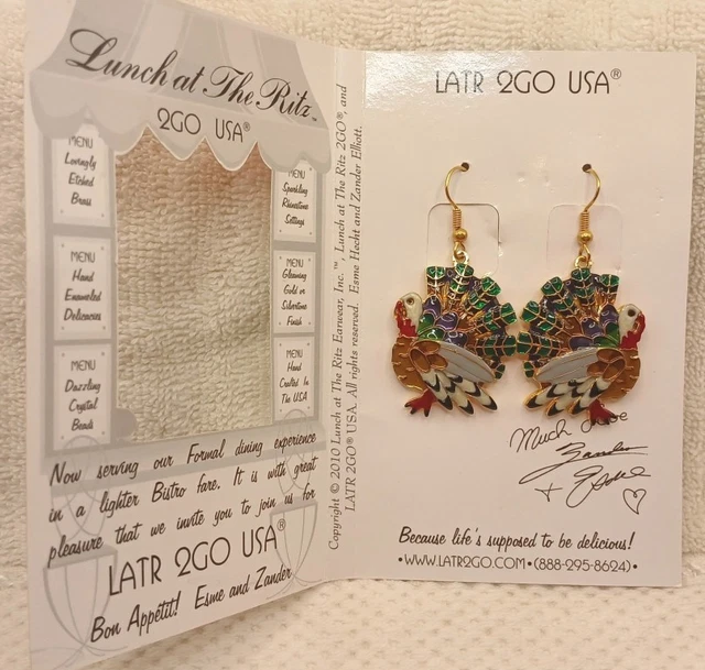 LUNCH AT THE Ritz LATR 2GO Thanksgiving turkey earrings, c. 2010 £41.00 ...