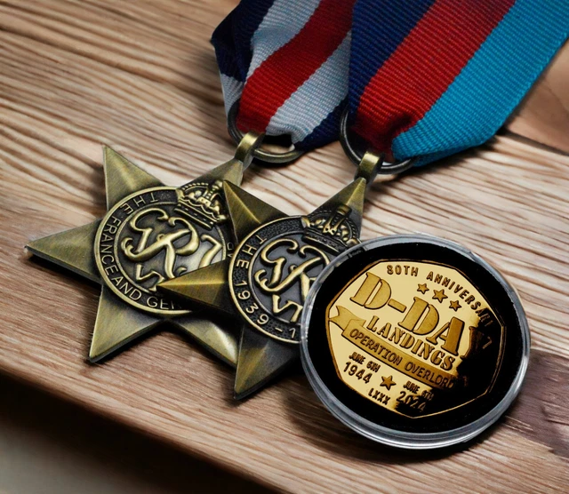 D-DAY LANDINGS 80TH Anniversary Commemorative Coin and Campaign Star ...