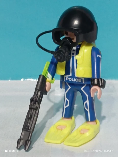 PLAYMOBIL FIGURE SWAT Underwater Agent Man Frog Police Police Ref 70776 ...