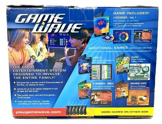 GAME WAVE FAMILY Entertainment System + 3 Games: 4 Degrees, Lock ...