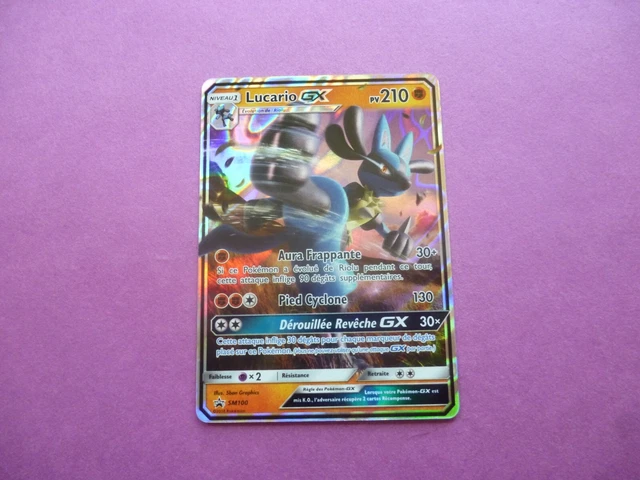 CARTE LUCARIO GX ULTRA RARE étoile noire promo SM100 Pokémon Holo Foil ...