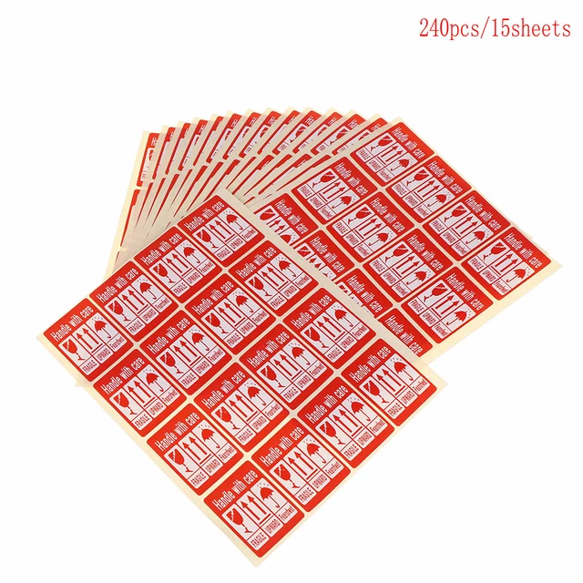 240X FRAGILE STICKER Up and Handle With Care Keep Dry Shipping Label 3. ...