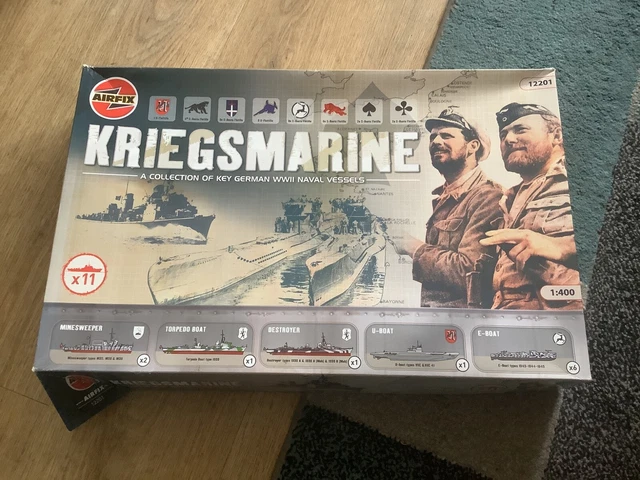 AIRFIX KRIEGSMARINE. ELEVEN German WWII Naval Vessel 1/400 scale.No ...