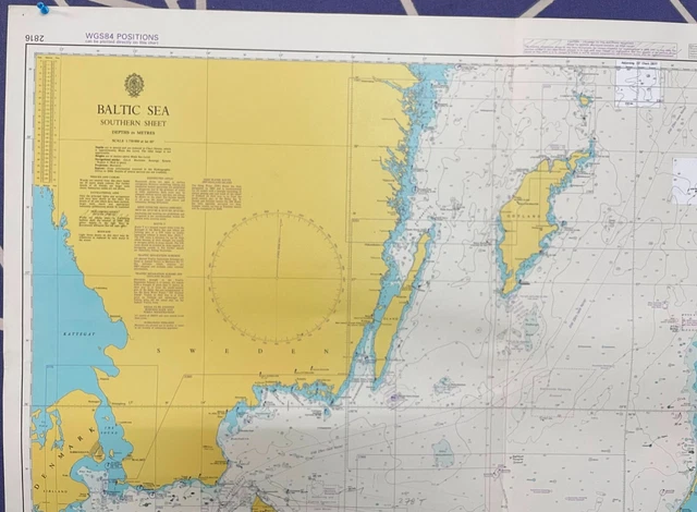 AMIRAUTÉ 2816 BALTIQUE Mer Sud Feuille Carte Tableau Maritime Genius ...