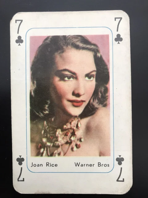 1950S MAPLE LEAF Dutch Film Star Playing Card - 7 of Clubs ~ Joan Rice ...
