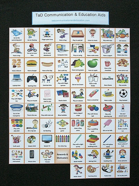 REWARD MOTIVATIONAL VISUAL CARDS - PECS SEN Autism ADHD Challenging ...
