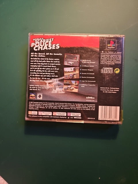WORLD'S SCARIEST POLICE Chases PS1 (BOX & MANUAL ONLY - NO GAME ...