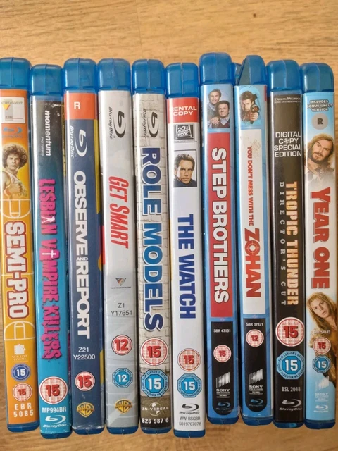 10 BLU-RAY BUNDLE Action Films Comedy Step Brothers Zohan Tropic ...
